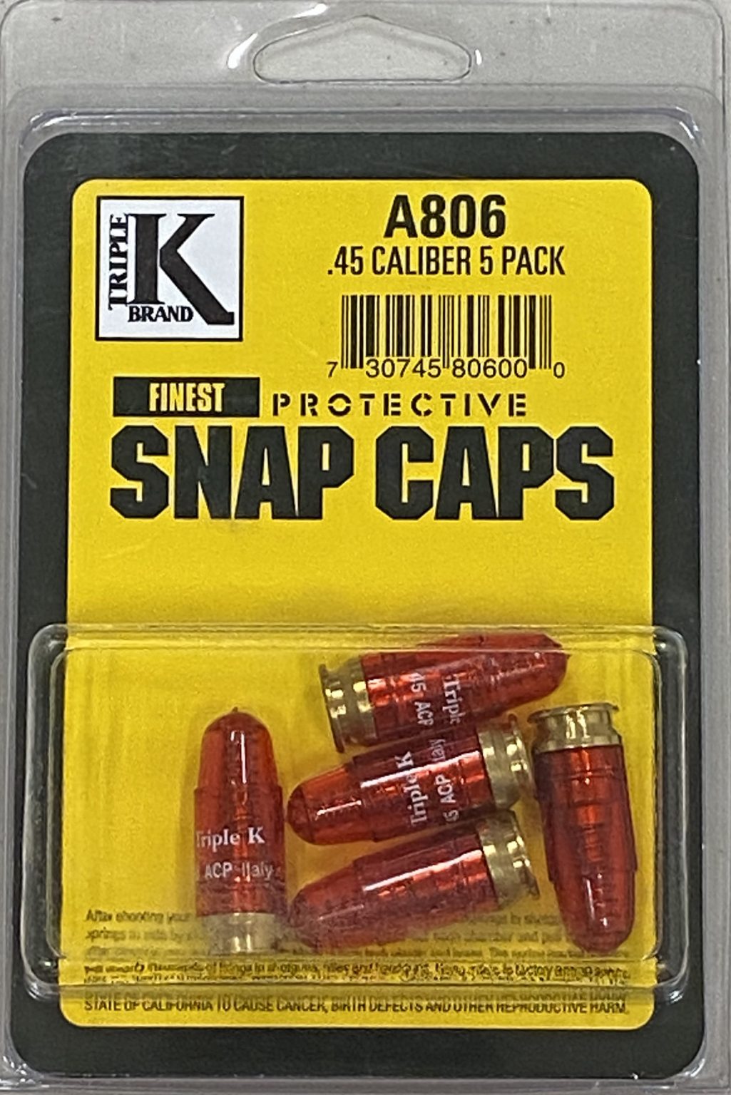 TRIPLE K .45 ACP SNAP CAPS (5 PACK) - High Caliber Services Corp